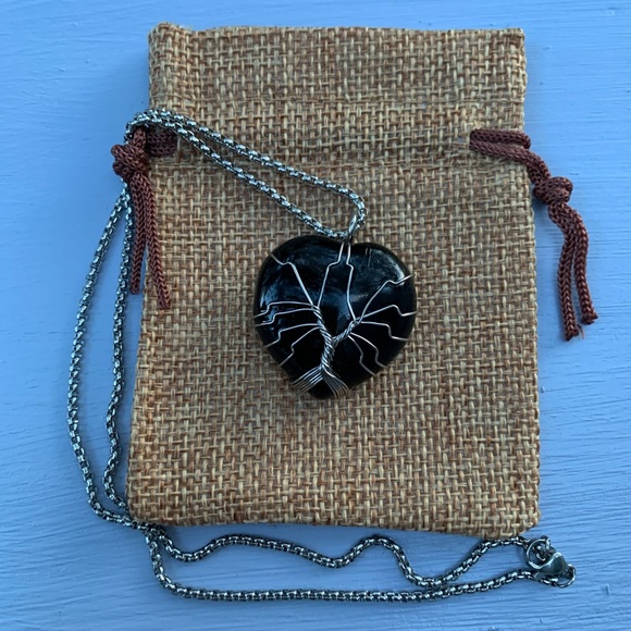 Hand Crafted | Jewelry | Black Obsidian Necklace Black Obsidian Wire ...